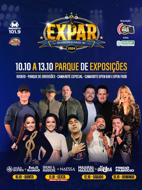 Expar 2024 - João Gomes + Emílio e Eduardo em São Sebastião do Paraíso ...